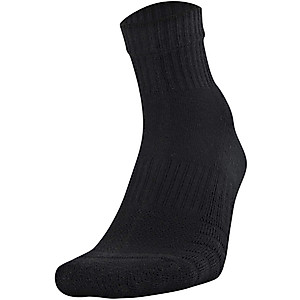 Under Armour Adult Training Cotton Quarter Socks, Multipairs , Black (6-Pairs) , Medium