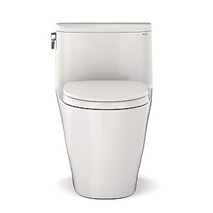 TOTO TMS642124CEFG11 Nexus 1.28 GPF One Piece Elongated Chair Height Toilet with Tornado Flush Technology - Seat Included Colonial White