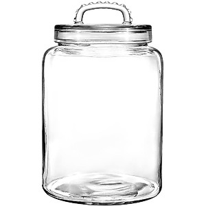 Daitouge 3 Gallon Glass Jar with Lid, 1 Pack Wide Mouth Large Glass Jar with lid, Super Large Cookie Jar for Food Storage, Sugar, Flour, Cookies,Dog Treats