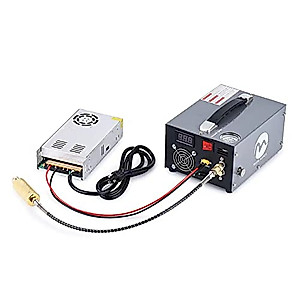 PCP Air Compressor with Built-in Power Adapter,Auto-shutoff,Oil &Water-Free, 4500Psi/30Mpa-5000Psi/35Mpa, Power by 110V /220V AC or 12V DC For Air Gun, Paintball/Scuba Tank,SUV Tires (PCP-AC-MA)