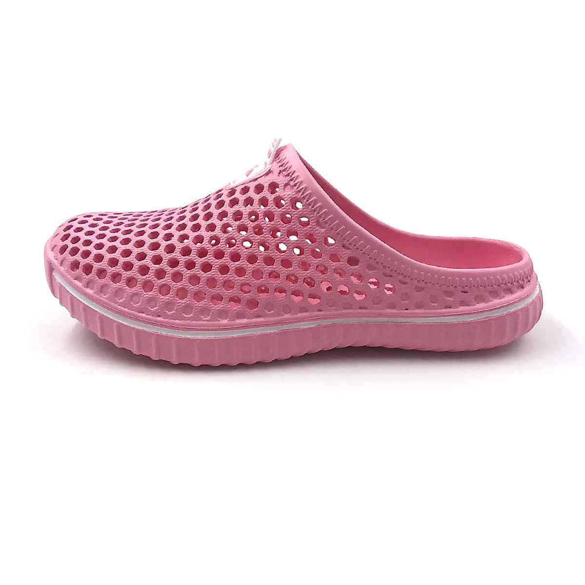 Amoji Garden Clogs Shoes Shower Sandals Yard Beach Plastic Rubber Summer 1702 Pink 8 Womenn/6 Men