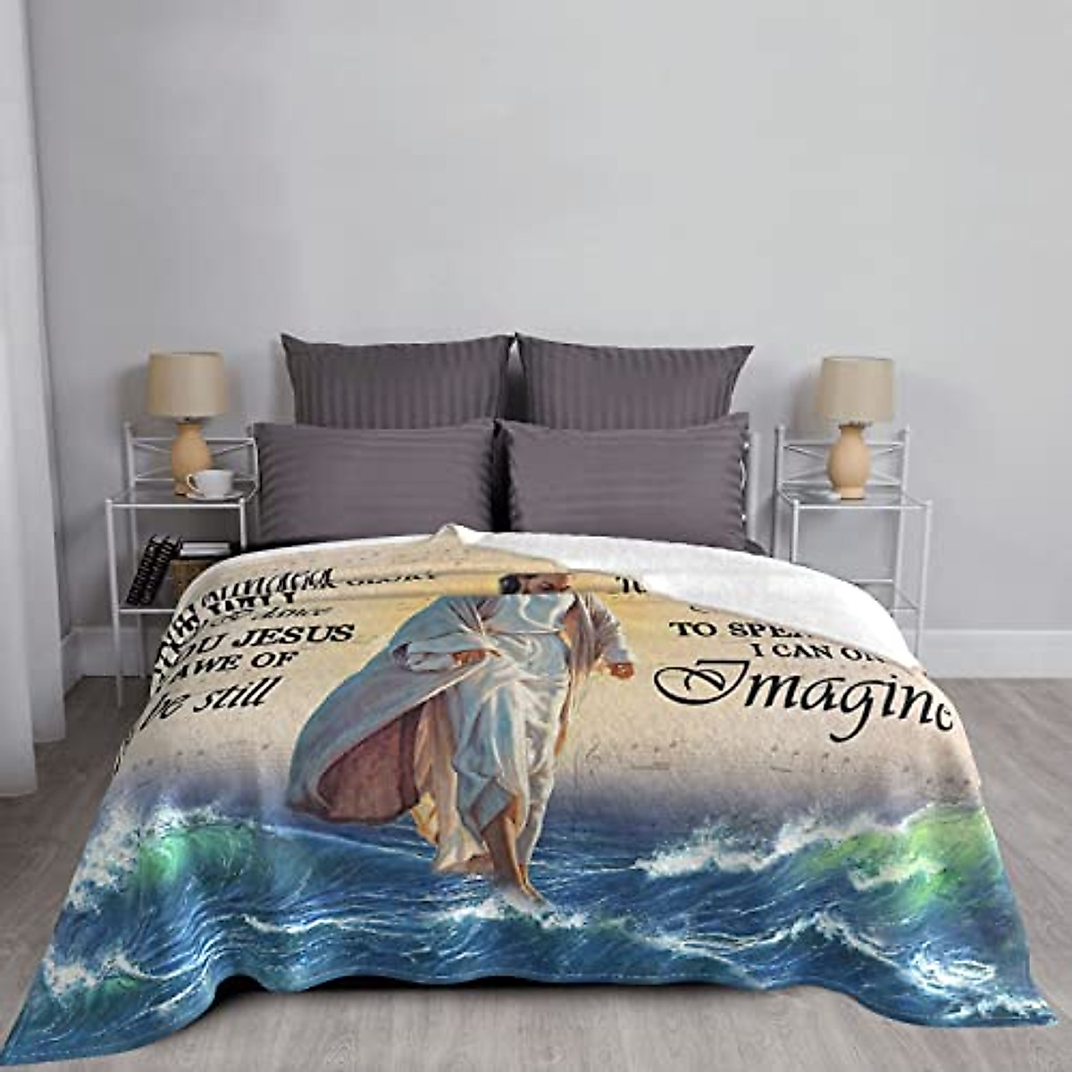 TRUDAY Jesus Christ Blanket Christian Religious Throw Faith Inspirational Gifts for Women Men Warm Soft Plush Lightweight Fleece Flannel Winter Bedding Kids 40''x50''