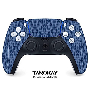 TANOKAY PS5 Console Skin and Controller Skin Set | Painting The Great Wave of Kanagawa | Matte Finish Vinyl Wrap Sticker Full Decal Skins | Compatible with Sony Playstation 5 Digital Edition