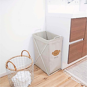 Okato Miffy Boris Folding Laundry Basket, Vertical, 10.6 gal (42 L), Face Only, Boris, Width 9.4 x Depth 16.5 x Height 21.9 inches (24