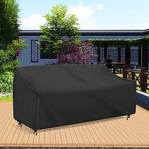 Patio Furniture Loveseat Sofa Cover - 420D Oxford Fabric 100% Waterproof Outdoor Sofa Cover, Durable Patio Furniture Cover Fits for All Weather& Black(79L37W35H25H)