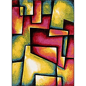 Well Woven Fortuna Boxes Multi Hand-Carved Abstract Geometric Pattern Area Rug 8x10 (7'10" x 9'10")