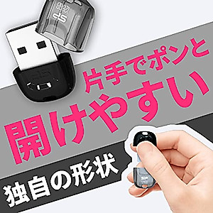 Silicone Power J09 SP128GBUF3J09V1K USB Memory, 128 GB, USB 3.2, Gen1 (USB 3.1/3.0/2.0 Compatible), Small, Waterproof, Dustproof, Shockproof, Mac Compatible