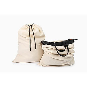 Muslin Storage Bags - 100% Organic Cotton Storage Bags with Drawstring - Perfect Toy Storage Bags - Shoe Storage Bags During Travel - Cloth Storage Bags for Handbags, Purses, & Sneakers - Dust-proof and Lint-free (3 Small: 15"x12")