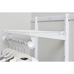 Rubbermaid Expandable Closet Shelf Kit, 2-4 ft., White, for Home/Closet/Garage/Laundry/Mudroom/Basement/House