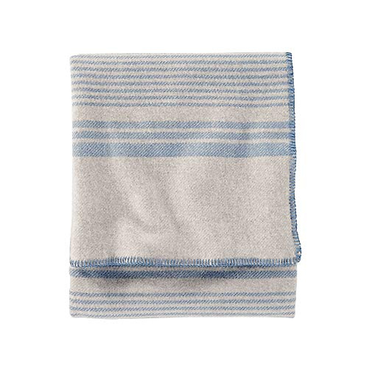 Pendleton, Eco-Wise Washable Wool Blanket, Irving Stripe Taupe, Queen