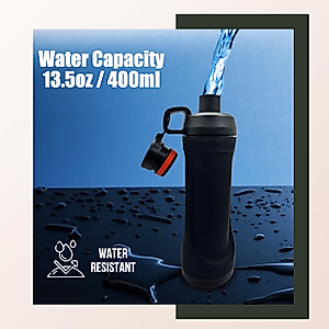 Diversion Water Bottle with 13.5oz Capacity - Ultimate Hidden Compartment for Travel, Beach, Car to Store Valuables like Jewelry, Cash, Money, Coins, Car Keys - Storage Home Security - Black