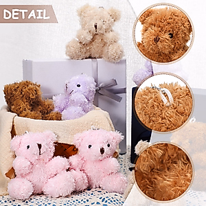 Chivao 36 Pcs Mini Stuffed Bears Bulk 4 Inch Small Plush Bear Animal Mini Bear Plush Toys Soft Tiny Bears for Christmas Birthday Wedding Party Favors Keychain Bag Charm(Apricot, Brown)