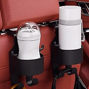 Bcctvt Multifunctional Hook for Car Seat Back, Multifunction Car Phone Holder with Hook Car Back Hanging Mount Cup Storage (2 Pcs)