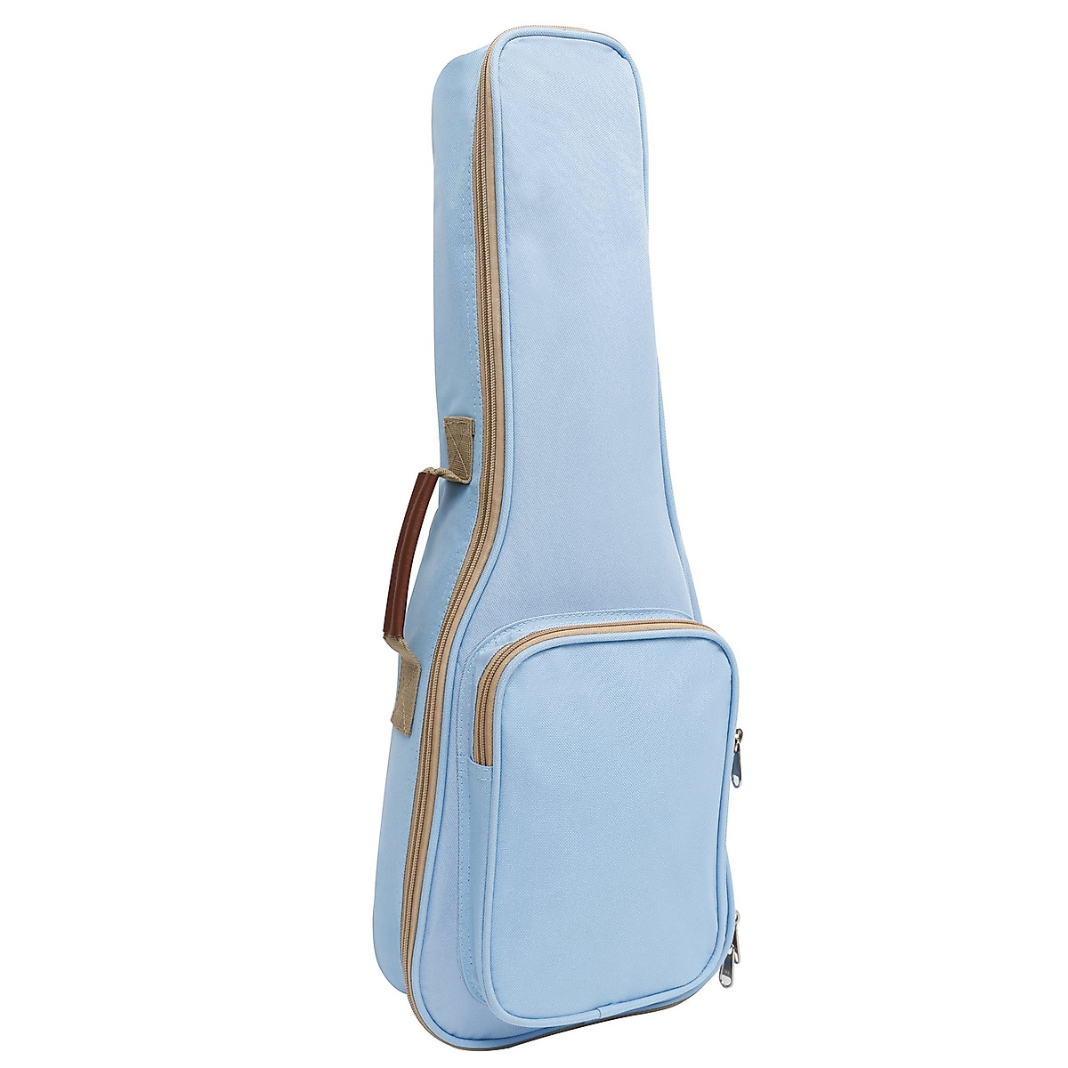 HOT SEAL 10MM Leather Handles Thick Durable Colorful Ukulele Case Bag with Storage (23/24in, Light blue)