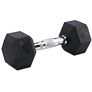 Rage Fitness Rubber Coated Dumbbell - No Roll Design Easy-Grip Steel Knurled Handle, Weights Dumbbell Set for Strength Training, Workouts - Ideal Weights Set for Home Gym - SOLD INDIVIDUALLY - Black (55 LB)