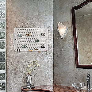 JACKCUBE Design Wall Mount Earring Jewelry Holder Organizer Hanger Storage Rack Display Frosted Acrylic with 94 Holes(Frosted, 15.7 x 9.4 x 0.9 inches) - MK201B
