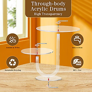 Cake Stand 2 Tier - Stylish Clear Cake Tree Acrylic Cupcake Tower for Weddings, Birthdays, Anniversaries, Baby Showers, Parties Décor - 2 Cake Trays with 10 and 8 inch diameters