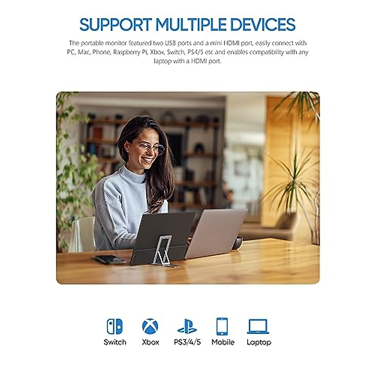 ARZOPA Portable Monitor 15.6'' FHD 1080P Portable Laptop Monitor IPS Computer External Screen USB C HDMI Display for PC MAC Phone Xbox PS5- A1 GAMUT