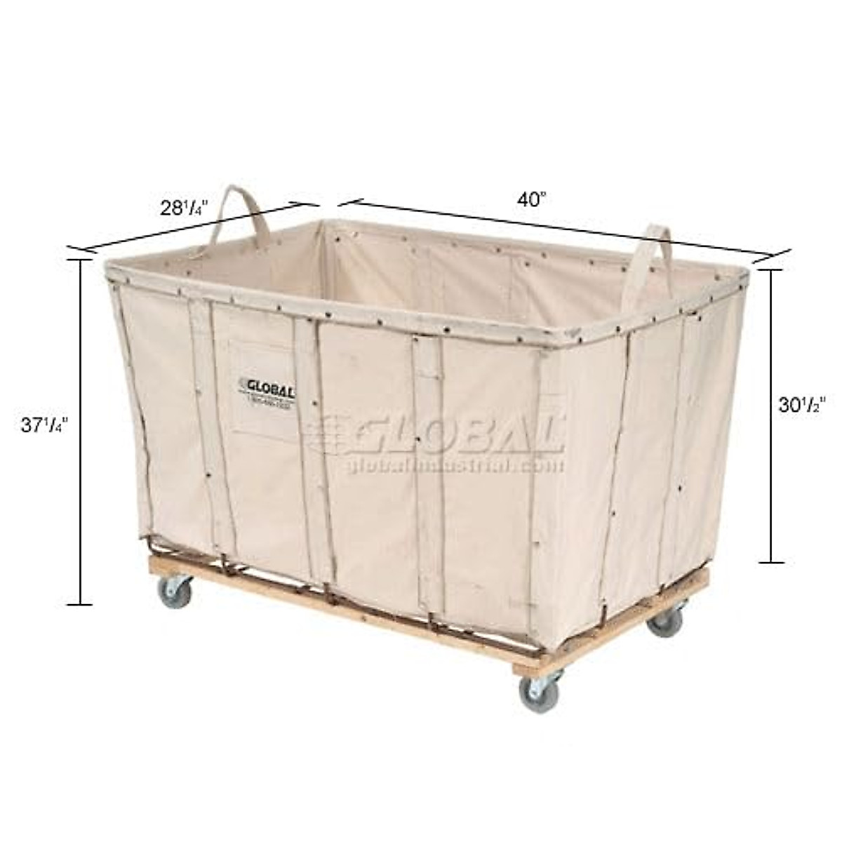 Canvas Basket Bulk Truck, 16 Bushel, 40" L x 28-1/4"W x 30-1/2"H
