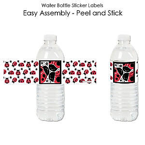 Big Dot of Happiness Happy Little Ladybug - Baby Shower or Birthday Party Water Bottle Sticker Labels - Set of 20