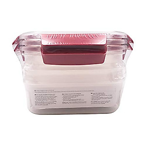 Joseph Joseph Nest Lock Plastic BPA Free Food Storage Container Set with Lockable Airtight Leakproof Lids, 6-Piece Set/37oz, Red