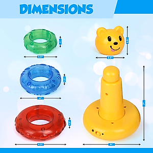 Playkidz Musical Bear Ring Stacker, Stacking Rings Toy with Lights and Sounds for Toddlers - Sensory and Educational Toy for Girls and Boys, Great Birthday Gift