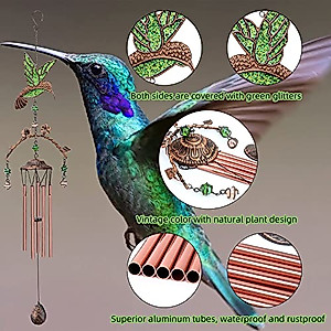 Wind Chimes - Hummingbird Wind Chimes for Outside Deep Tone 34 inches 5 Aluminum Tubes, Birthday Anniversary Hummingbird Gifts for Mom, Grandma, Daughter, Decoration for Home, Garden, Patio, Backyard