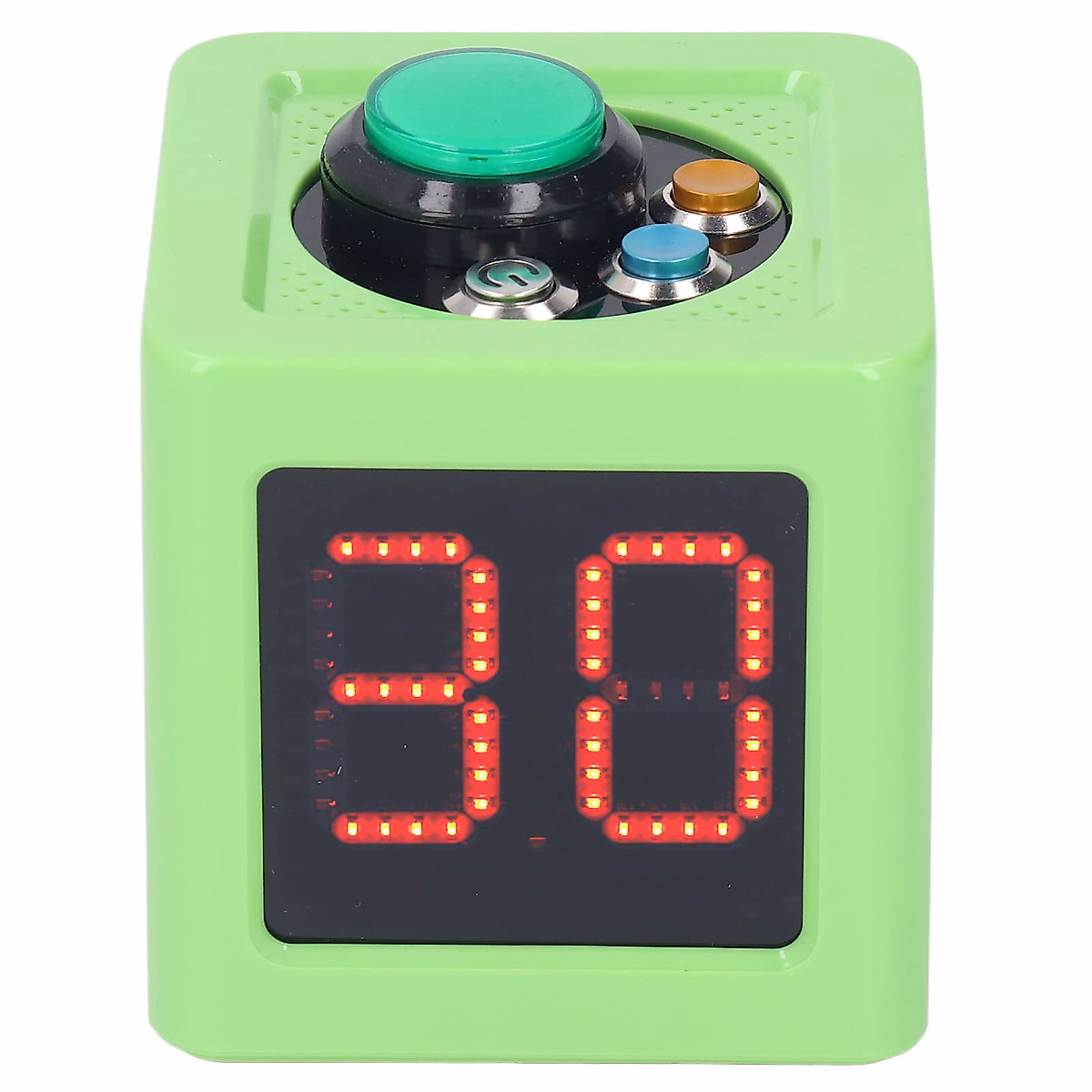 Digital Shot Timer, 1.4in HD Display Cube Timer with Three Buttons, 4-Side Time Cube Timer Seconds Countdown Timer for Poker Casino Chess Tournament Table Games (Green)