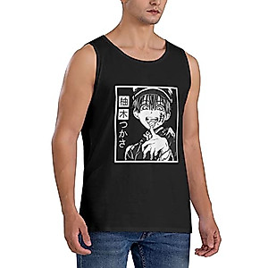 Toilet-Bound Anime Hanako-Kun Men's Tank Tops Tshirt Cool Custom Sleeveless Shirts Black 3X-Large