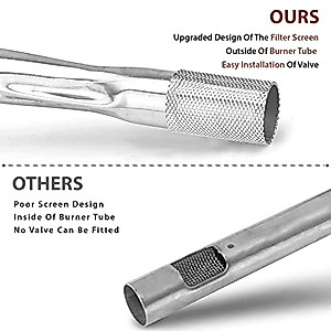 QuliMetal 65032 Grill Burner Tube & 7646 Grill Parts Cast Iron Cooking Grates for Weber Q300, Q320, Q3000 Series Gas Grills Accessories