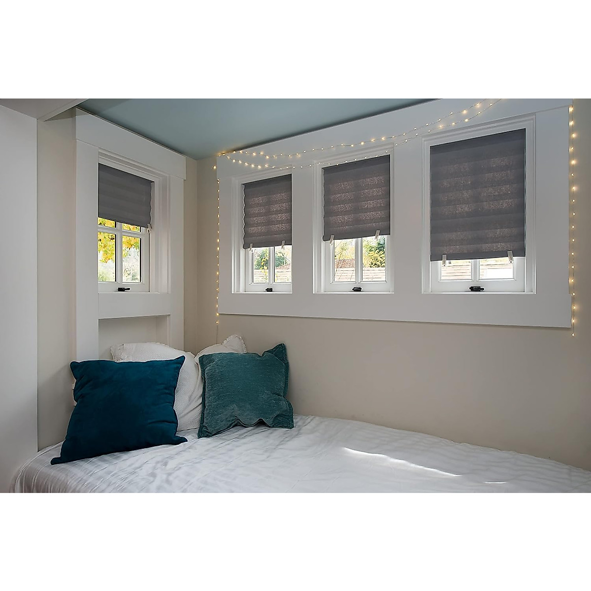 Redi Shade No Tools Original Room Darkening Pleated Paper Shade Gray, 36 in x 72 in, 6 Pack