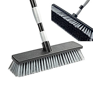 12-Pack Heavy Duty Stiff Bristle Push Brooms Bulk with Telescopic Handle - Ideal for Schools, Warehouses, and Factories