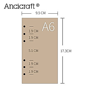 Ancicraft Refill Paper A6 6 Hole 3.75 X 6.75 Inches Lined Creamy White Paper for Loose Leaf Binder Notebook 100 Sheets / 200 Pages
