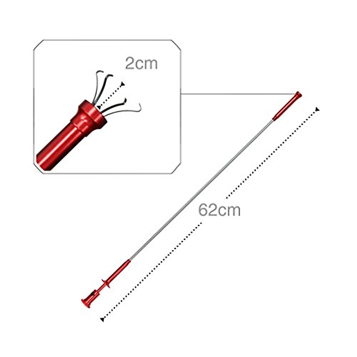 VViViD Stainless Steel Flexible 2 Feet Magnetic Pick-Up Claw Grabber Tool W/LED Light