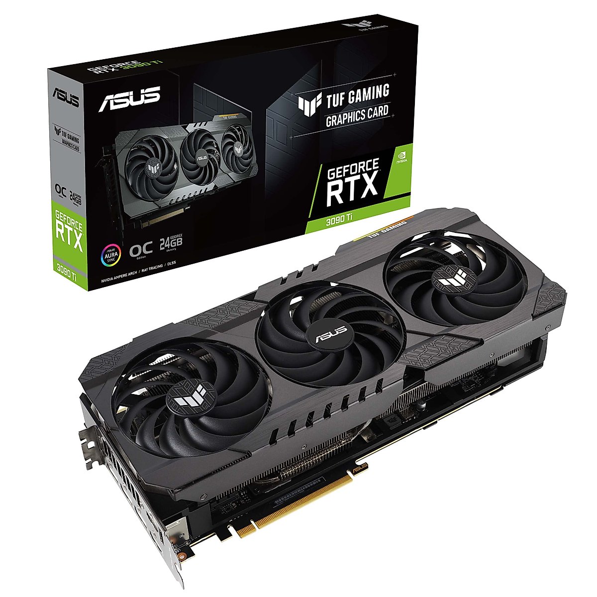 ASUS TUF Gaming NVIDIA GeForce RTX 3090 Ti OC Edition Graphics Card (PCIe 4.0, 24GB GDDR6X, HDMI 2.1, DisplayPort 1.4a, Dual ball Fan Bearings, Military-grade Certification, GPU Tweak)