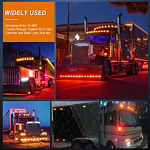 Nilight 2.5Inch Oval Side Marker Light 10PCS 2 Diode LED Trailer Fender Light Clearance Light Waterproof Surface Mounted for 10-30V Truck Camper Boat Lorry