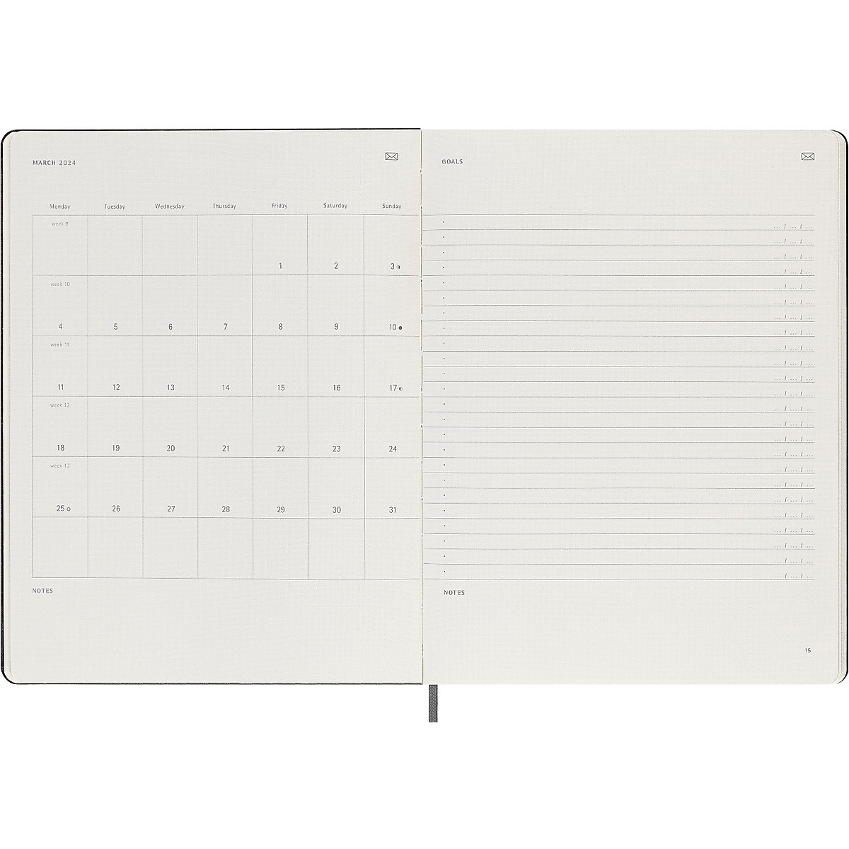 Moleskine 12 Month 2024 PRO Smart Weekly Vertical Planner, Hard Cover, XL (7.5" x 9.5") Black - Compatible with Moleskine Pen+ (Sold Separately)