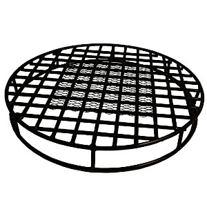 Simond Store Fire Pit Grate, 29.5-Inch Round Heavy-Duty Steel Firewood Grate with Ember Catcher, Legs & Support Ring for Outdoor Fire Pits, Camping, Picnic & Gatherings Black