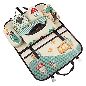 Cartoon Car Seat Back Organizers Large Capacity Car Seat Storage Bag Multifunctional Hanging Organizer Backseat Tissue Phone Water Bottle Storage Box Chair Back Stroller Hanging Bag Organizer Holder