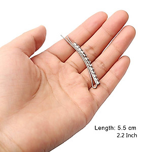 12 Pieces Rhinestone Bobby Pins, Silver Metal Hair Clips Diamond Bobby Pins Crystal Hair Pin for Prom Bridal Wedding Hair Accessories Gift Stocking Stuffers for Women Girls