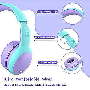 gorsun Kids Headphones with Limited Volume, Toddler Headphones for Boys and Girls, Children's Headphone Over Ear, Wired Headset Earphones for Children