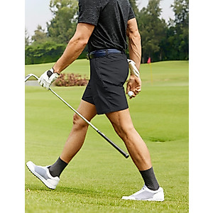 CRZ YOGA Men's All Day Comfy Golf Shorts - 7" Stretch Lightweight Casual Work Flat Front Shorts with Pockets Ink Gray 34