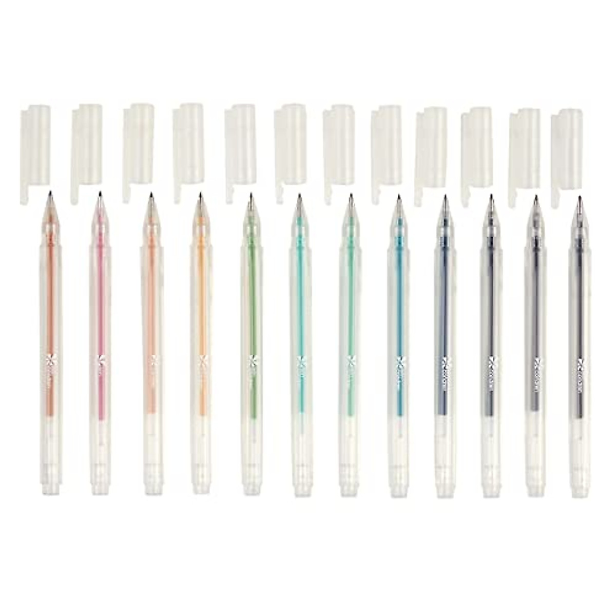 Erin Condren Designer Desk Accessories - Gold Gel Pen in Mid Century Circles Gift Box - Refillable Black Ink. Features Gel Ink, Black Colored Ink, Gold Metal Barrel