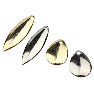 WellieSTR 80PCS(2 Color/2 Style) Easy Spin Colorado Willow Spinner Blades Metal Spoon Lure for Spinnerbait Buzzbait Bass Lure Fishing Tackle DIY Nickel