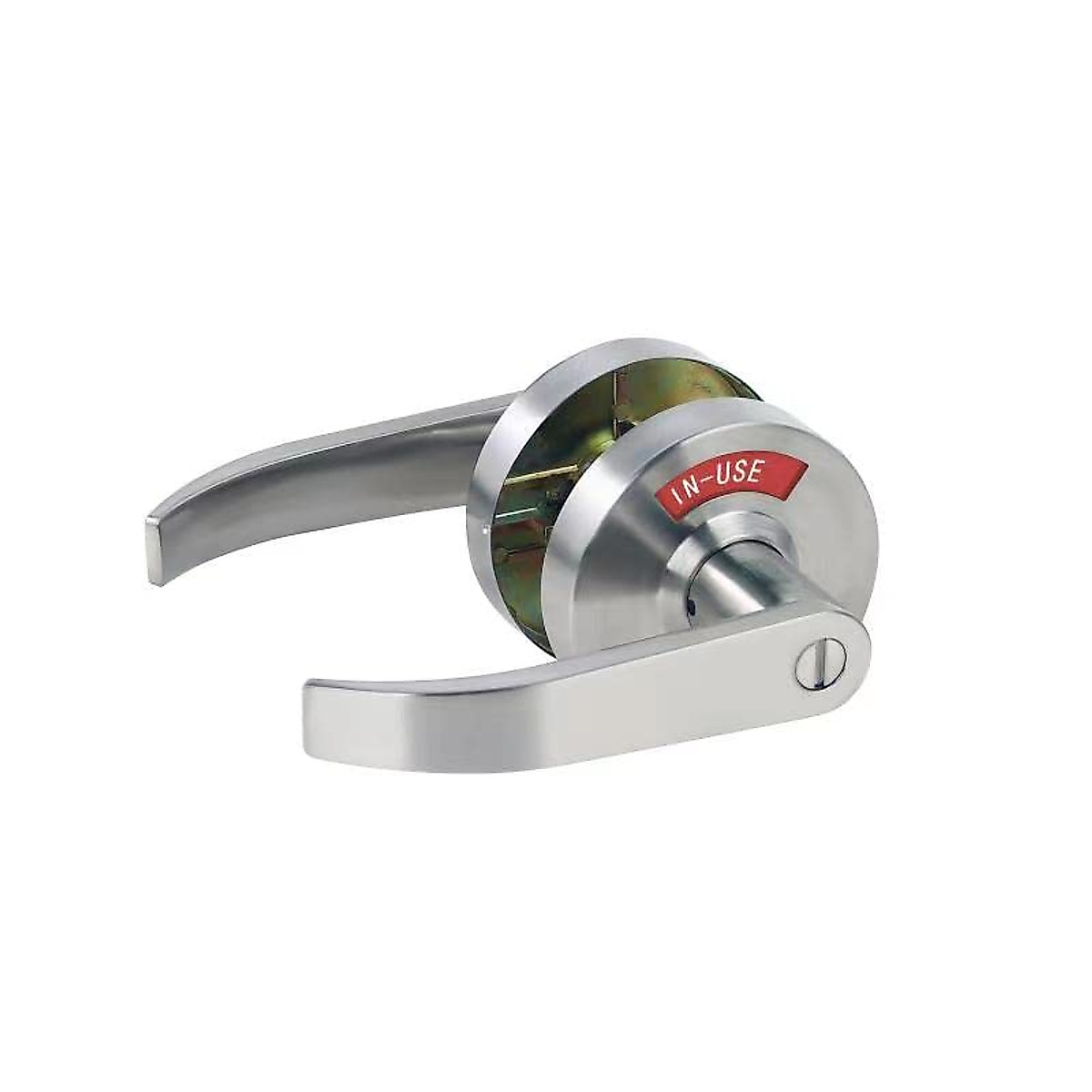 MuteX Extra Large Bathroom Privacy Lever Lock with Large Inuse or Vacant Indicator for Men Women Restroom, ANSI Grade2 Commercial Grade, Perfect for Professional Office Buildings, Matte Black