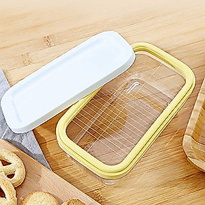 Butter Case Butter Dish Butter Box Keeper with Bamboo Lid,Butter Keeper Container Sealing With Lid Rectangle Food Storage Home