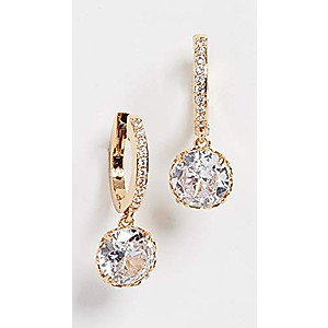 Kate Spade New York That Sparkle Pave Huggies, Clear/Gold