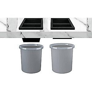 DIBTSA Espresso Coffee Ground Knock Box Chute, Built-in Desktop Waste Bucket, Stainless Steel Bottomless Knocking Residue Box (Rectangle)