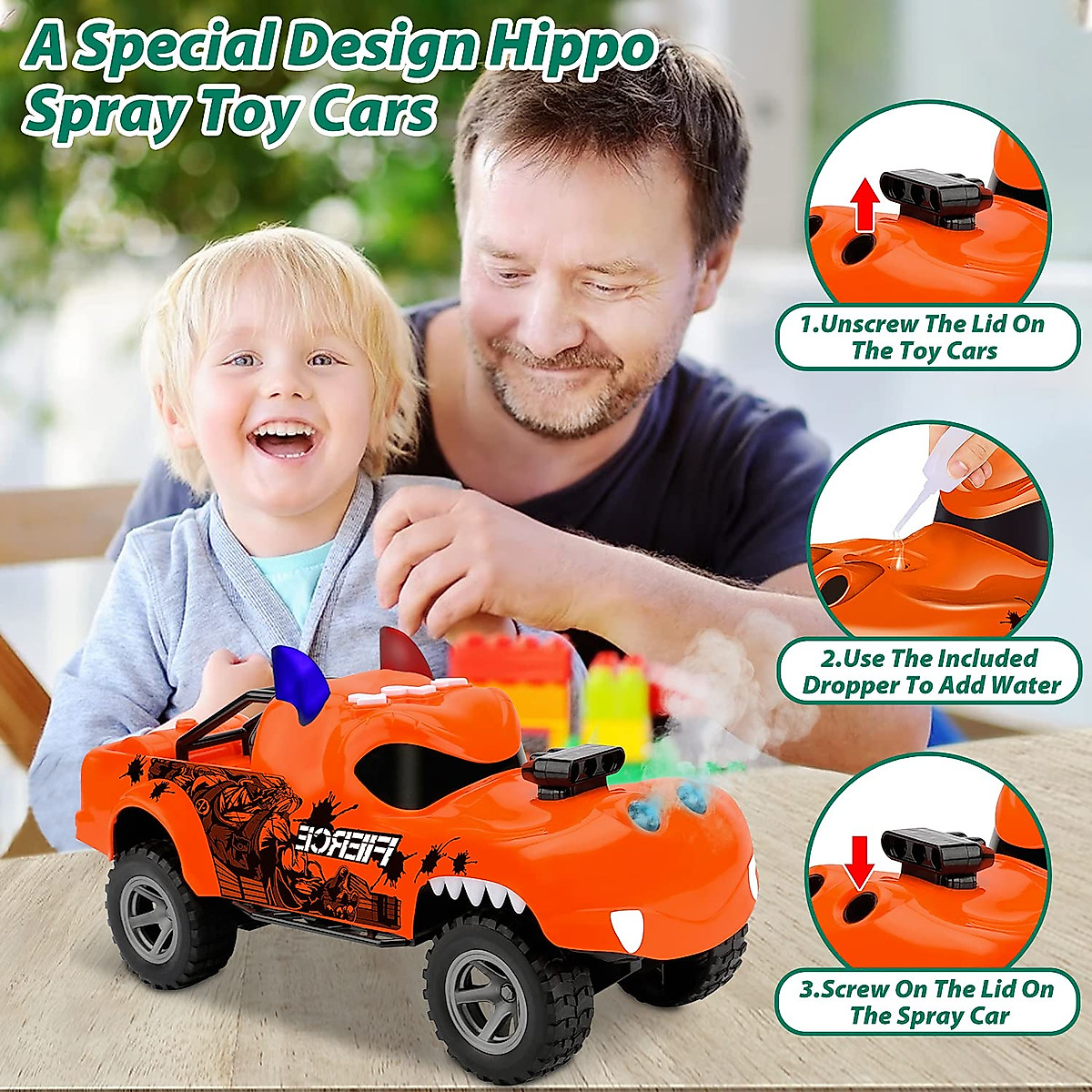 Dinosaur Toys for Boy Toys - Dino Monster Spray Truck for Boys | Dynamic Kids Toys with Three Modes Game Spray Light | Toddler Toy Cars for Age 3 4 5 6 7 Boy Girl Gift | Dinosaur Toys for Kids 3-5 5-7