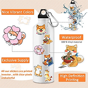8 Pcs Corgi Dog Hair Scrunchies 1 Corgi Makeup Bag and 50 Pcs Welsh Corgi Pembroke Stickers,Cotton Corgi Scrunchy Corgi Print Travel Makeup Pouch Pencil Case Presents for Women Girls